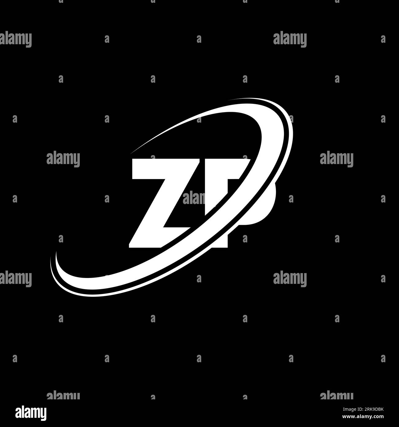 ZP Z P letter logo design. Initial letter ZP linked circle uppercase ...