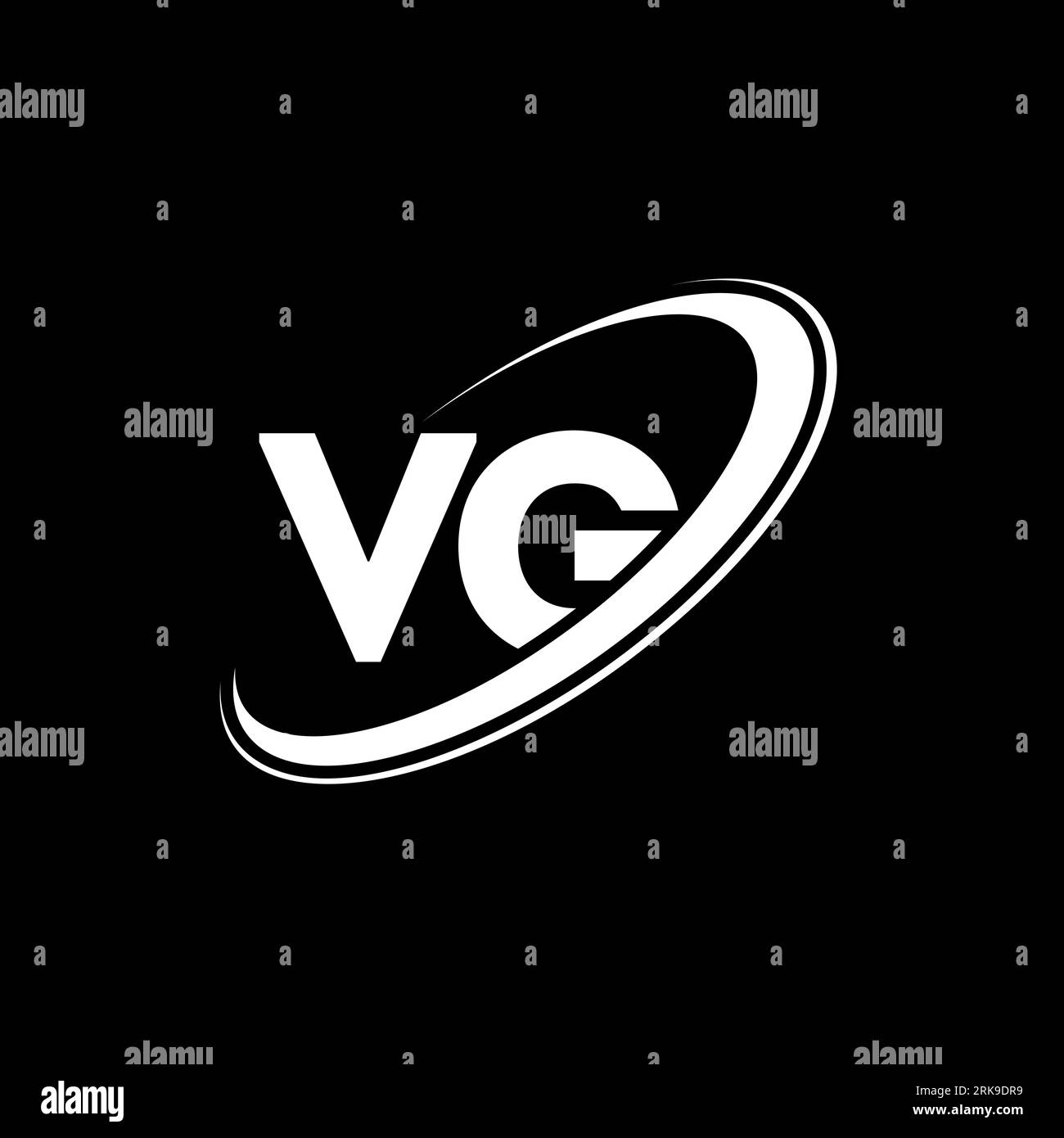 VG V G letter logo design. Initial letter VG linked circle uppercase ...