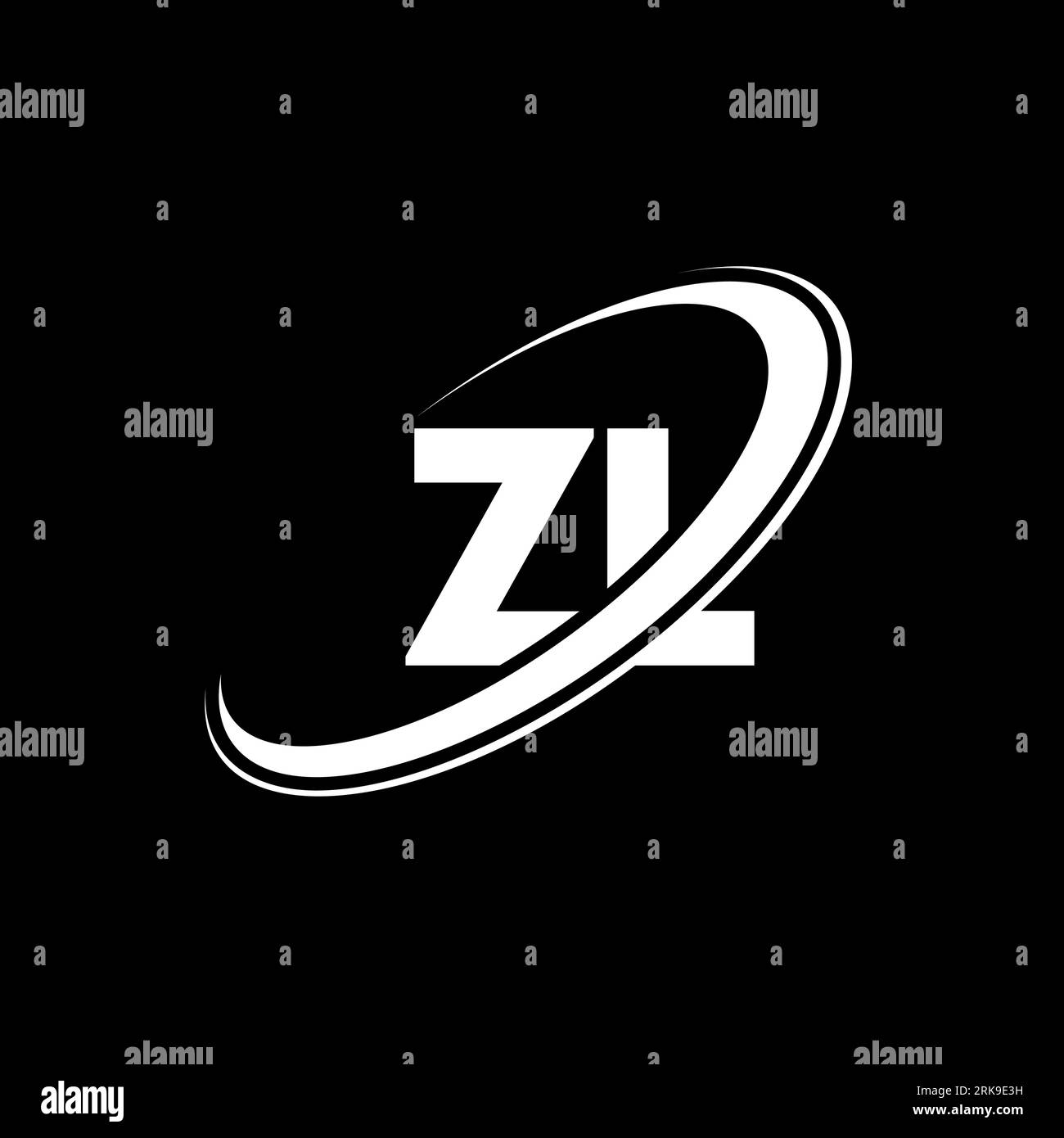 ZL Z L letter logo design. Initial letter ZL linked circle uppercase ...