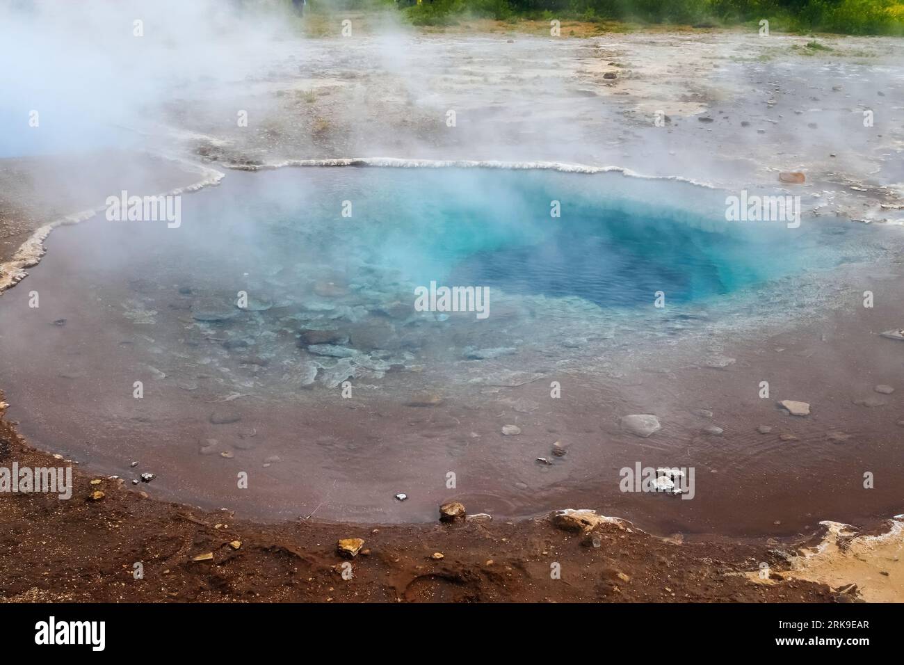 Steaming Hot Springs On The Volcanic Sulphur Fields Of Iceland Stock ...