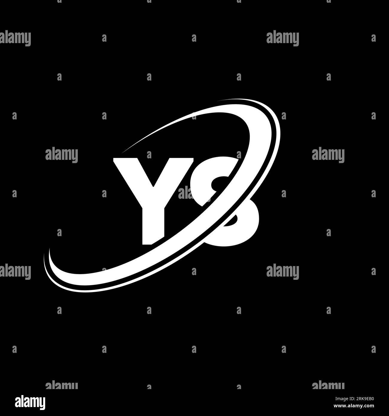 YS Y S letter logo design. Initial letter YS linked circle uppercase ...