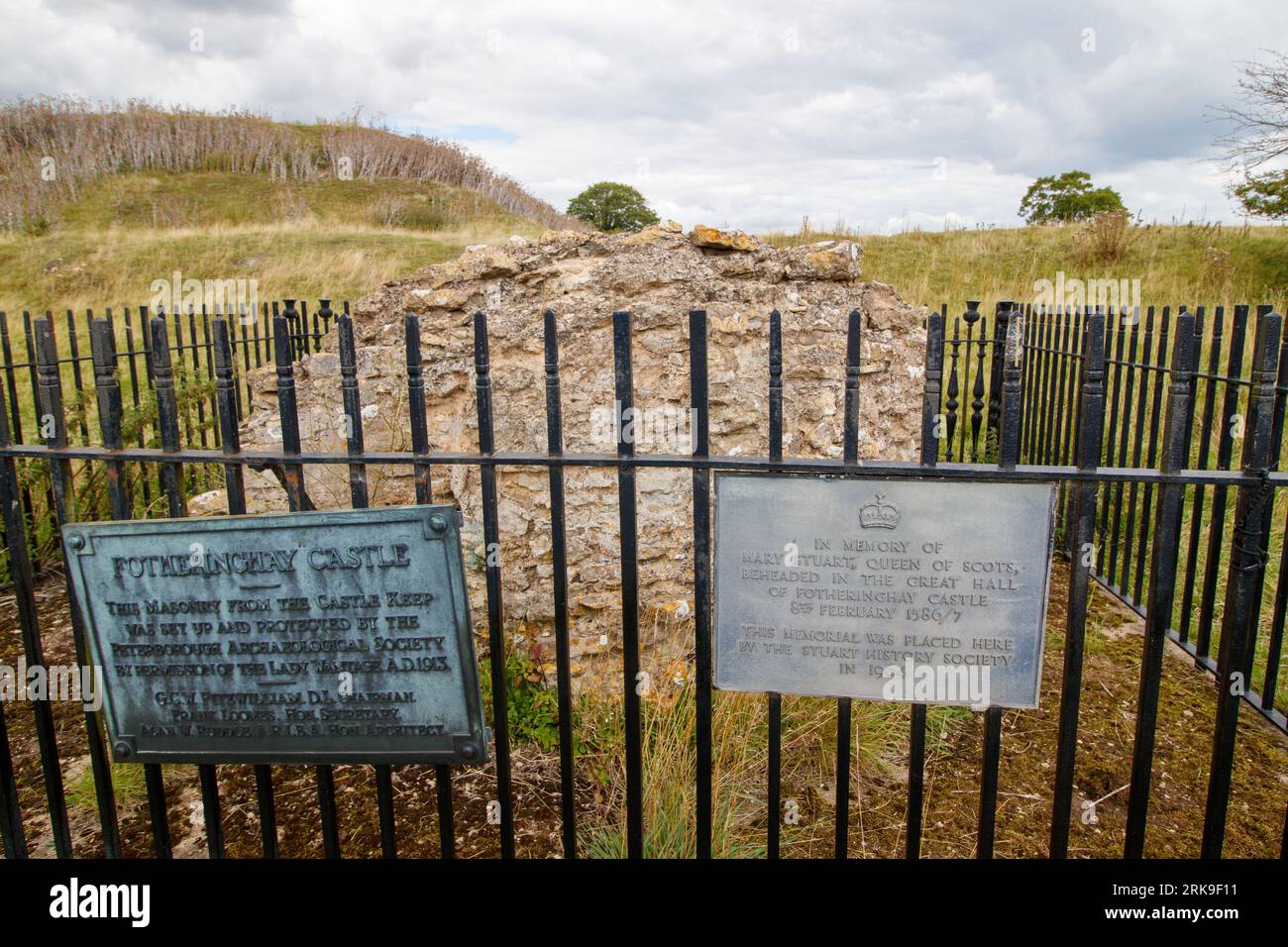 The only remaining block of masonry sitting on the site of Fotheringhay ...