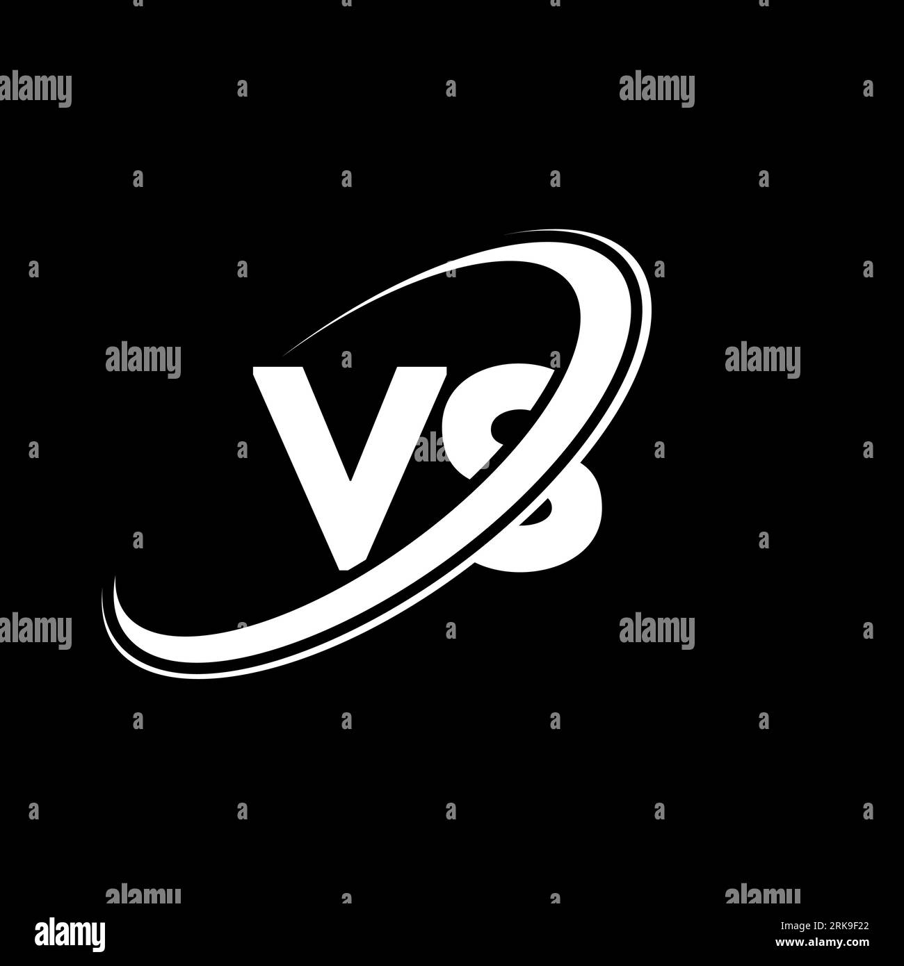 VS V S letter logo design. Initial letter VS linked circle uppercase ...