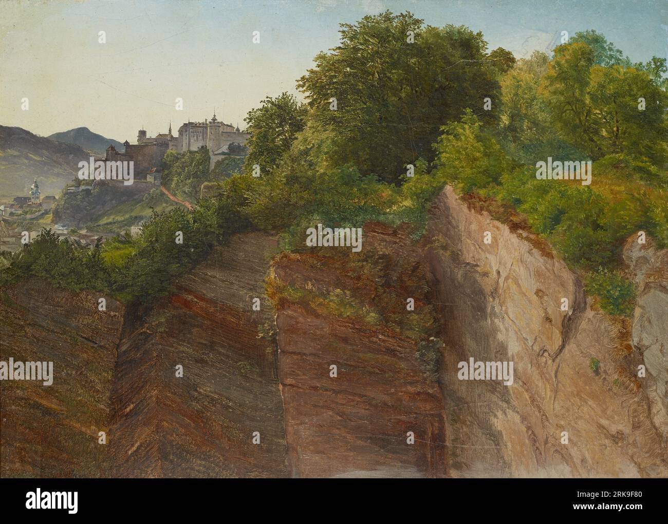 Blick vom Salzburger Mönchsberg auf die Festung Hohensalzburg circa ...