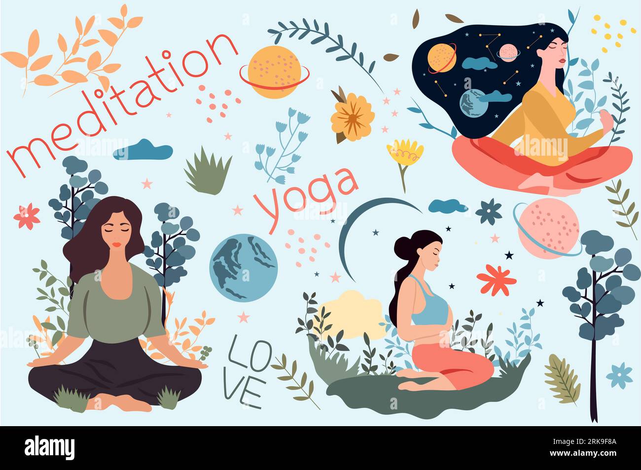 Finding peace in nature Stock Vector Images - Alamy