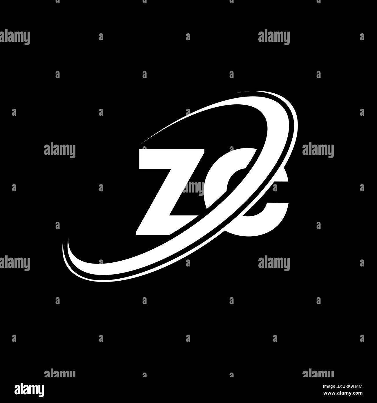 ZC Z C letter logo design. Initial letter ZC linked circle uppercase monogram logo red and blue ...