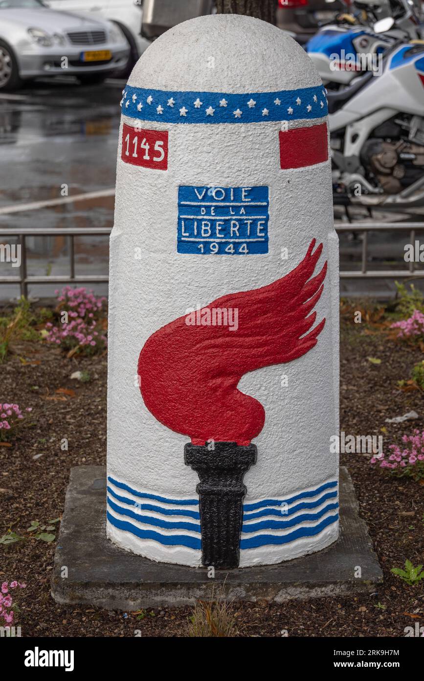 Bastogne Liberty Mile marker World War two American D Day invasion ...