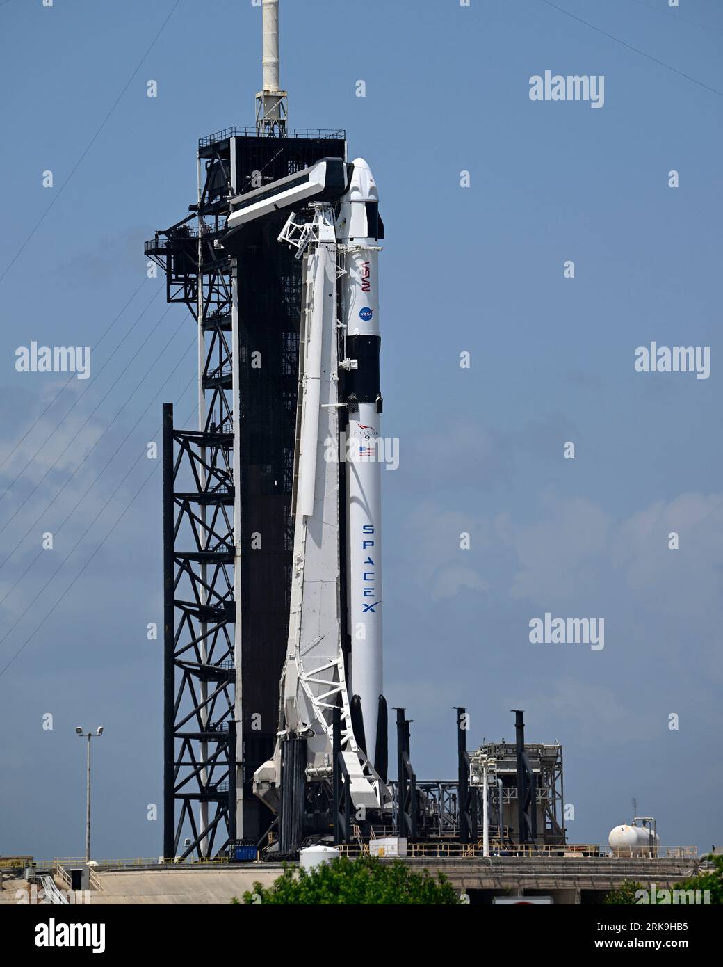 The SpaceX Falcon 9 rocket and the Crew Dragon spacecraft "Endurance ...