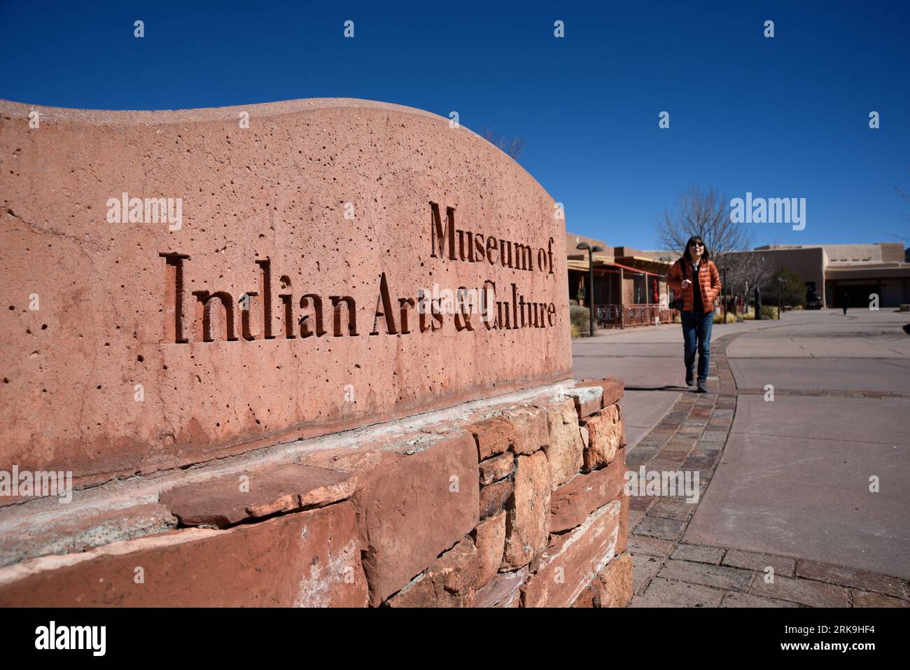 A tourist visits the Museum of Indian Arts & Culture in Santa Fe, New ...