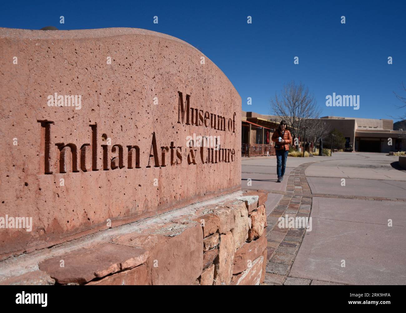 A tourist visits the Museum of Indian Arts & Culture in Santa Fe, New ...