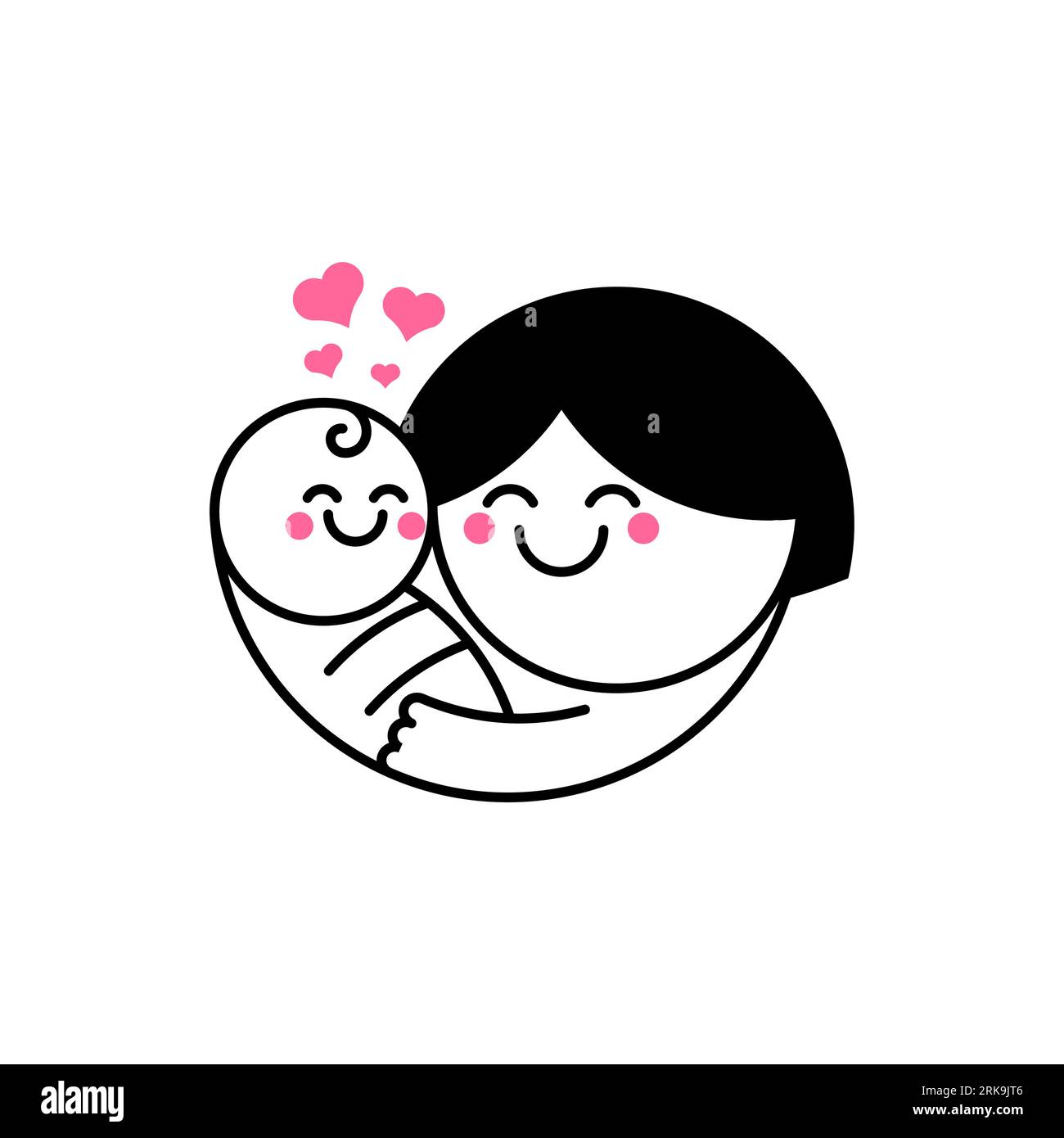 Mother love icon. mother hugging child symbol Stock Vector Image & Art - Alamy