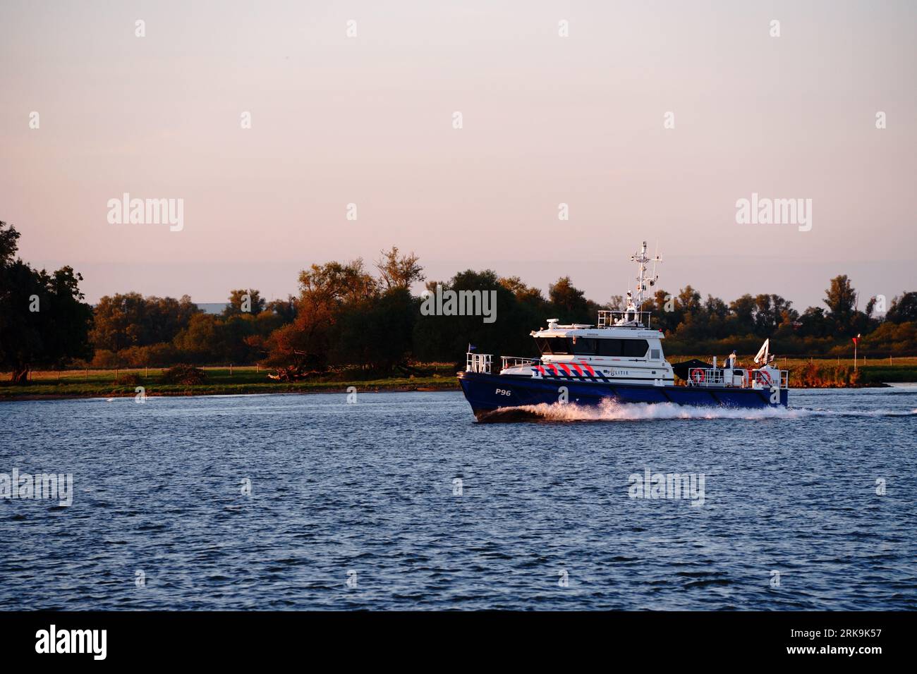 Police Boat on river Merwede Stock Photo - Alamy