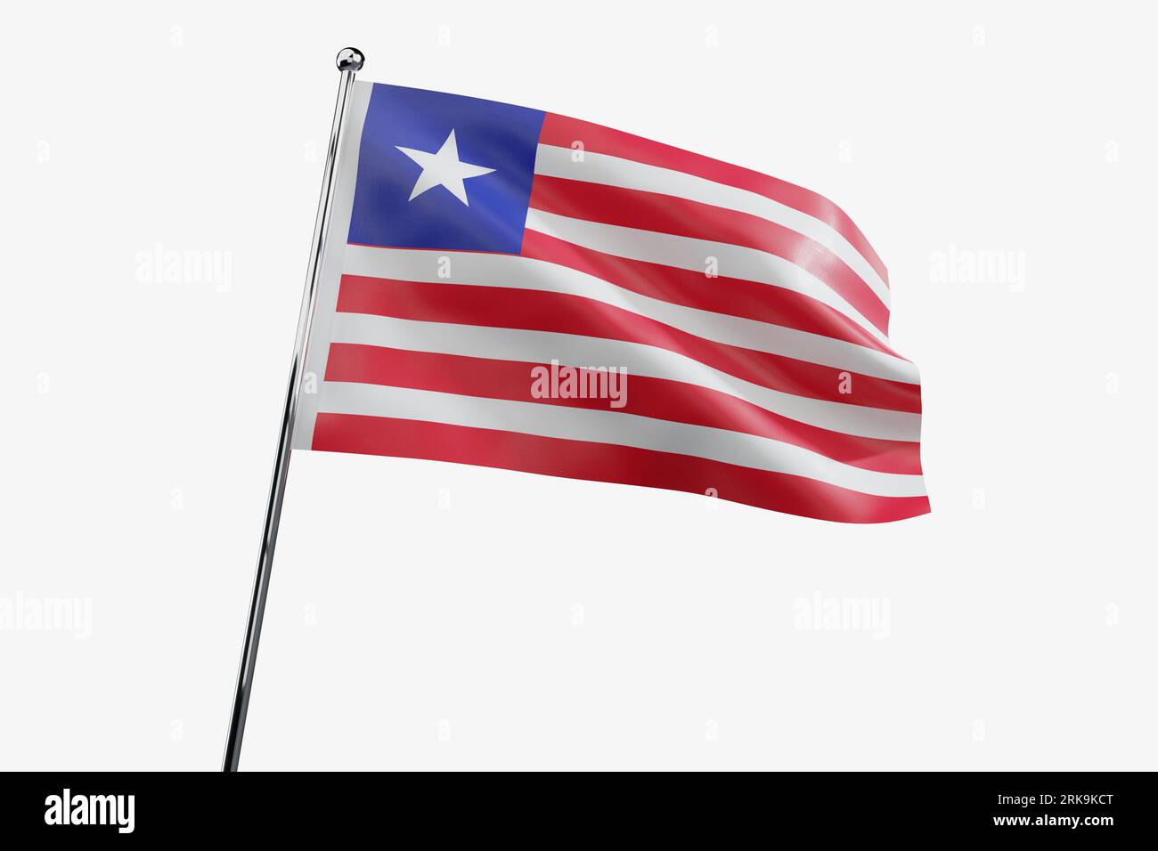 Liberia - waving fabric flag isolated on white background - 3D ...