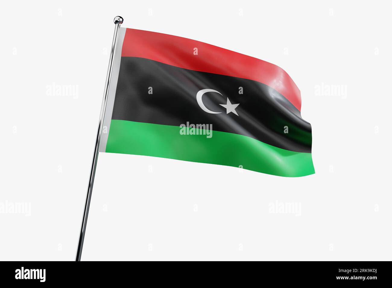Libya - waving fabric flag isolated on white background - 3D ...