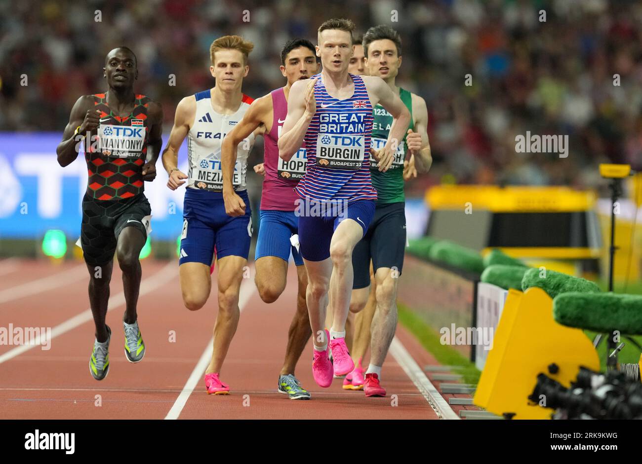 Great Britain’s Max Burgin (second right) competes in the Men’s 800m ...