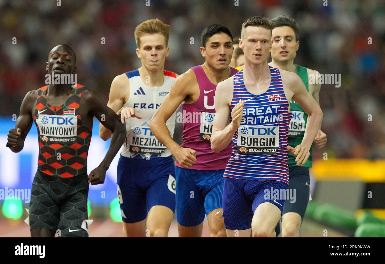 Great Britain’s Max Burgin (second right) competes in the Men’s 800m ...