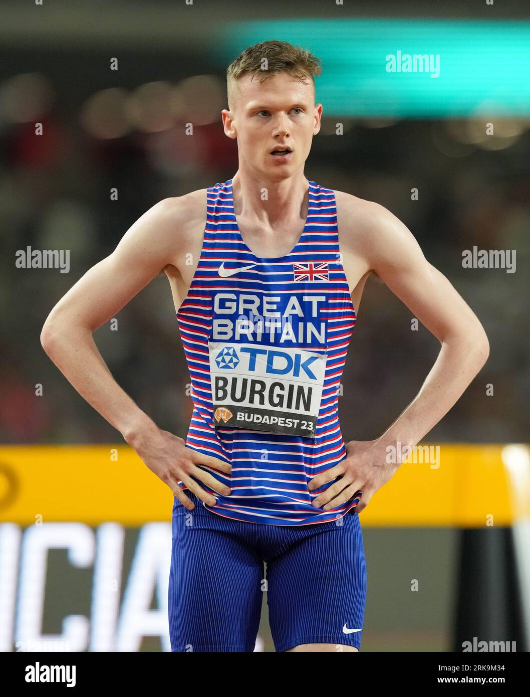 Great Britain’s Max Burgin reacts after competing in the Men’s 800m ...