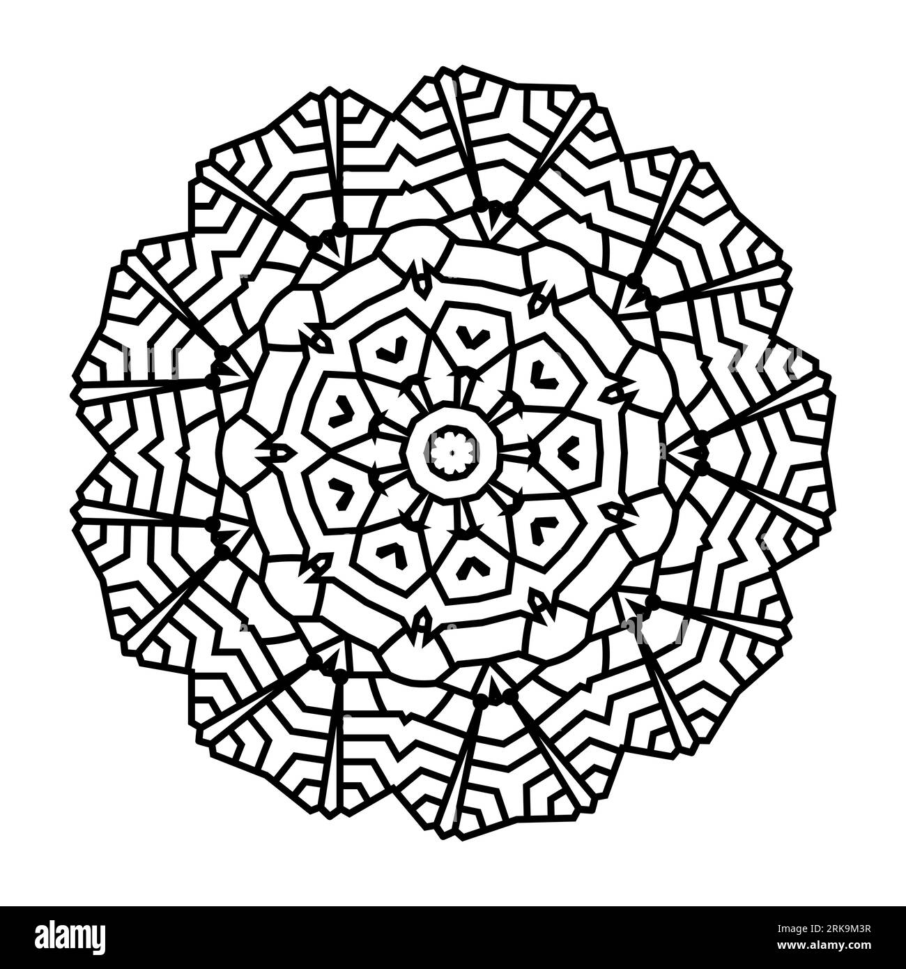Mandala Art for coloring book. Clean Decorative round ornament ...