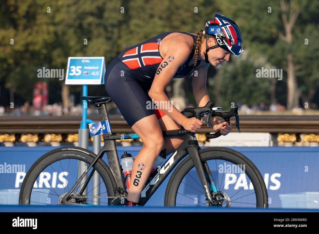 Paris, France - 08 17 2023: Paris 2024 triathlon test event. Women ...