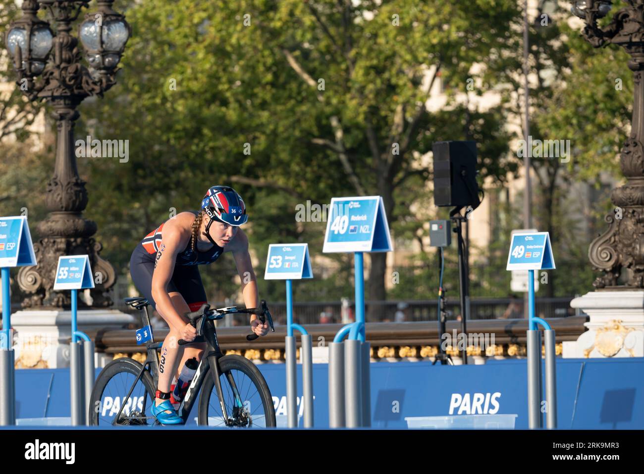 Paris, France - 08 17 2023: Paris 2024 triathlon test event. Women ...
