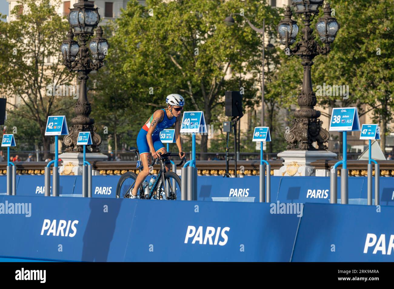 Paris, France - 08 17 2023: Paris 2024 triathlon test event. Women ...