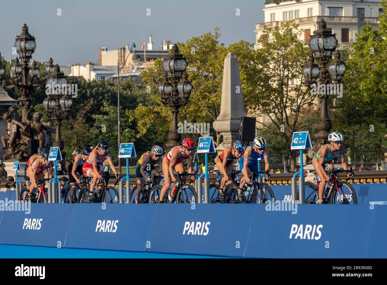 Paris, France - 08 17 2023: Paris 2024 triathlon test event. Women ...
