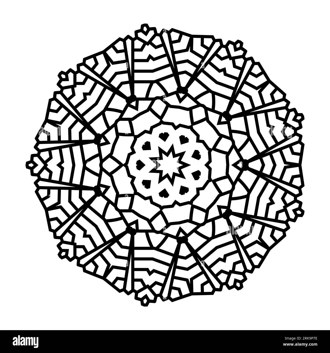 Mandala Art for coloring book. Clean Decorative round ornament ...