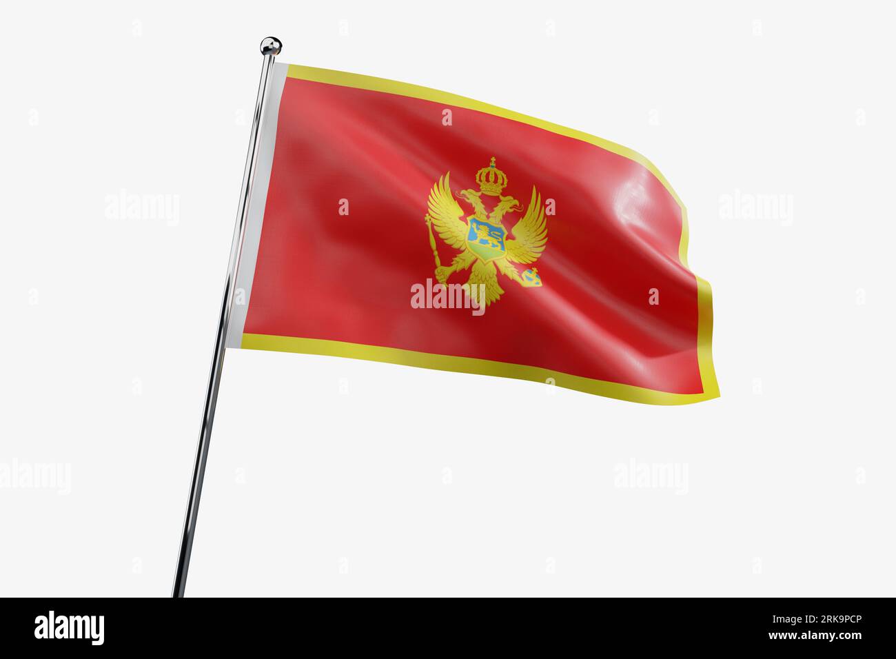 Montenegro - waving fabric flag isolated on white background - 3D ...