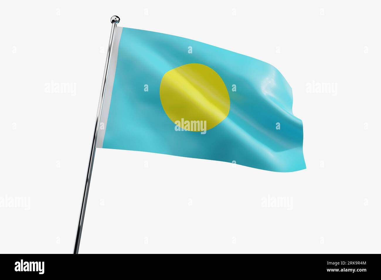 Palau - waving fabric flag isolated on white background - 3D illustration Stock Photo - Alamy