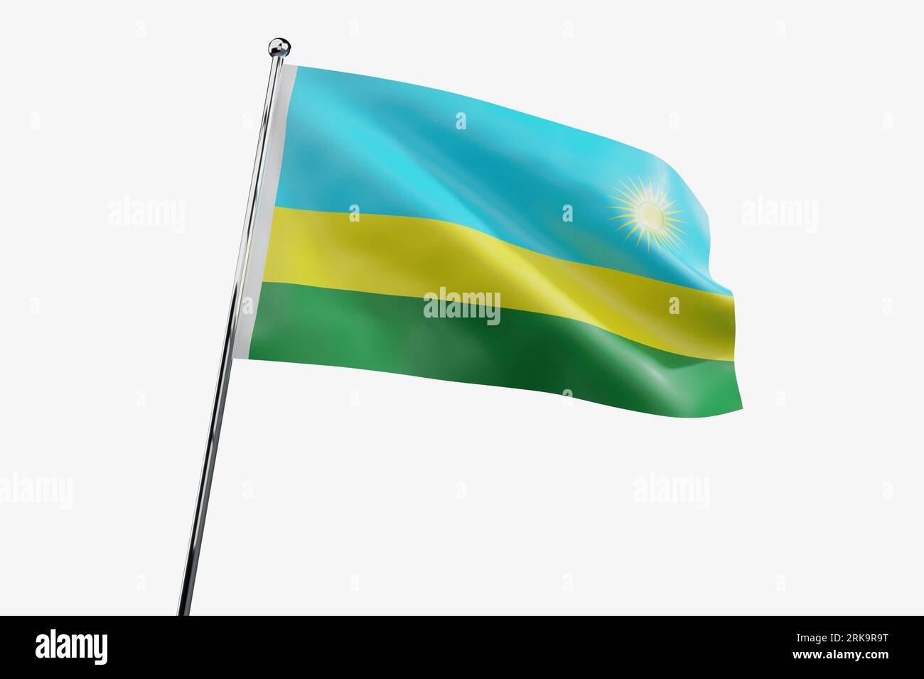 Rwanda - waving fabric flag isolated on white background - 3D illustration Stock Photo - Alamy