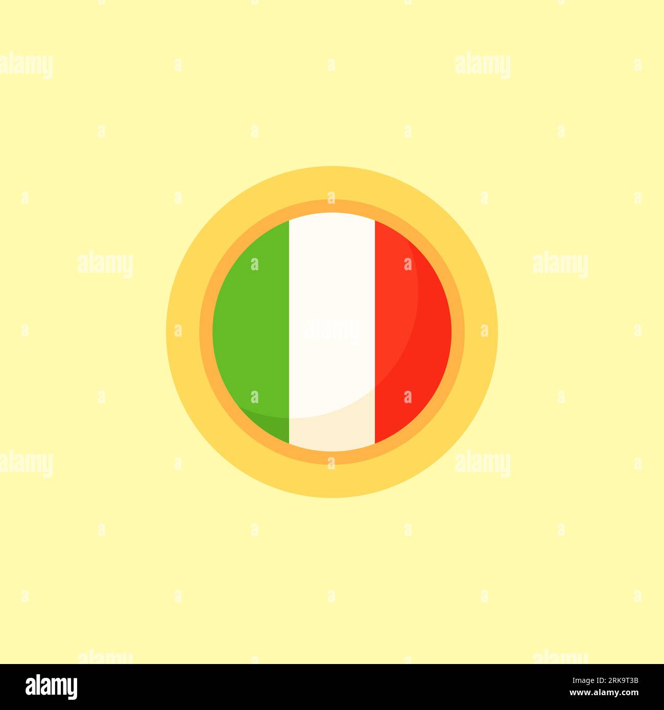 Flag of Italy with round frame. Flat design style Stock Vector Image ...