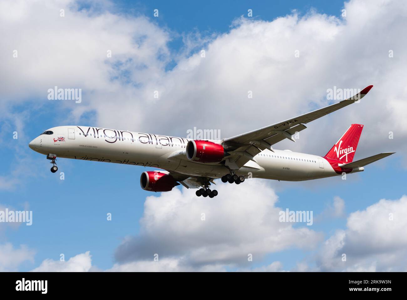 Virgin Atlantic Airways Airbus A350 jet airliner plane on finals to ...