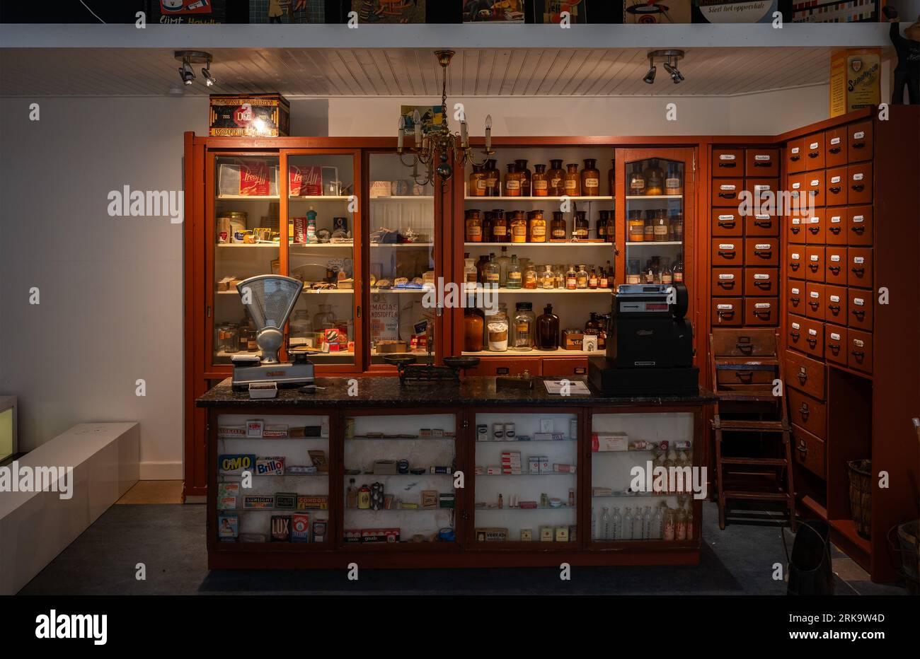 Utrecht, The Netherlands, July 10, 2023 - Shelf with daily products and ...
