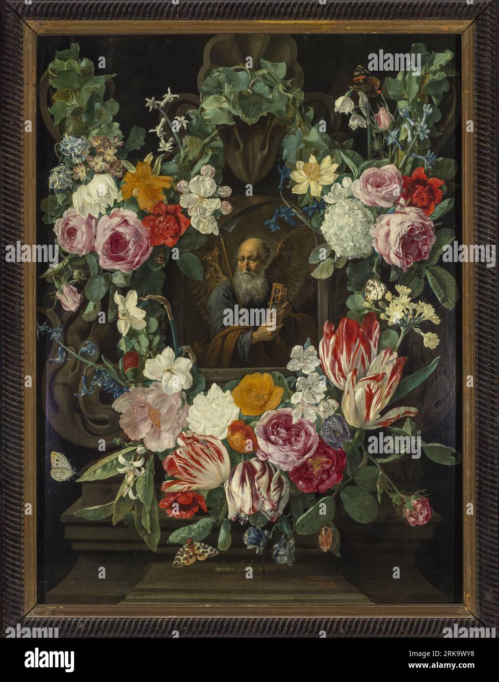 Personification of Time in a flower garland 1650 by Carstian Luyckx ...