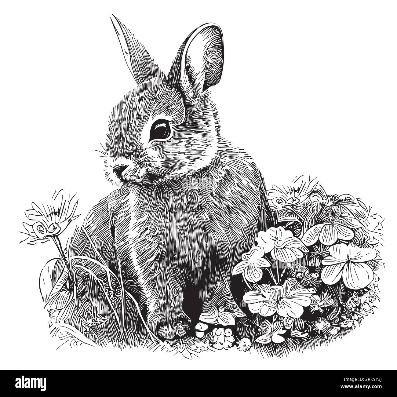 Bunny drawing Cut Out Stock Images & Pictures - Alamy