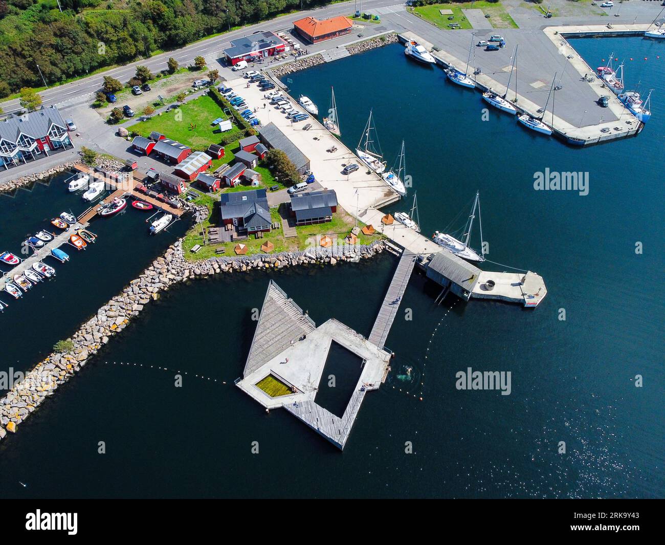 Hasle Harbour, Bath, Marina, Bornholm, Denmark, Baltic Sea, Drone Stock ...