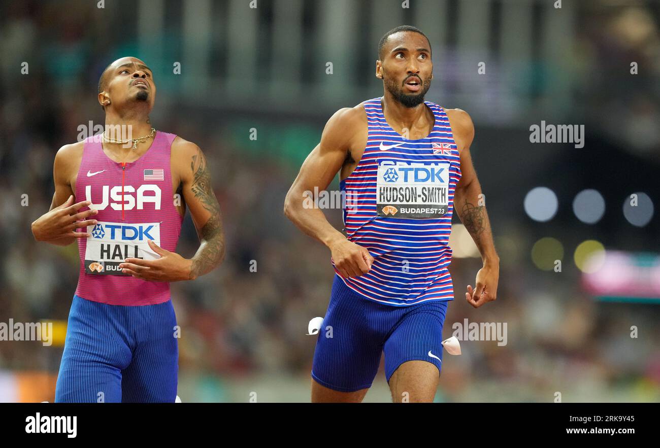 Great Britain’s Matthew Hudson-Smith (right) and USA’s Quincy Hall ...