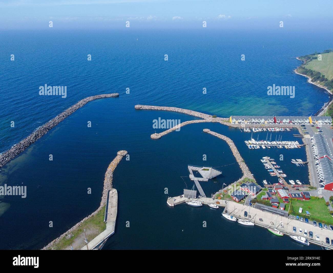Hasle Harbour, Bath, Marina, Bornholm, Denmark, Baltic Sea, Drone Stock ...