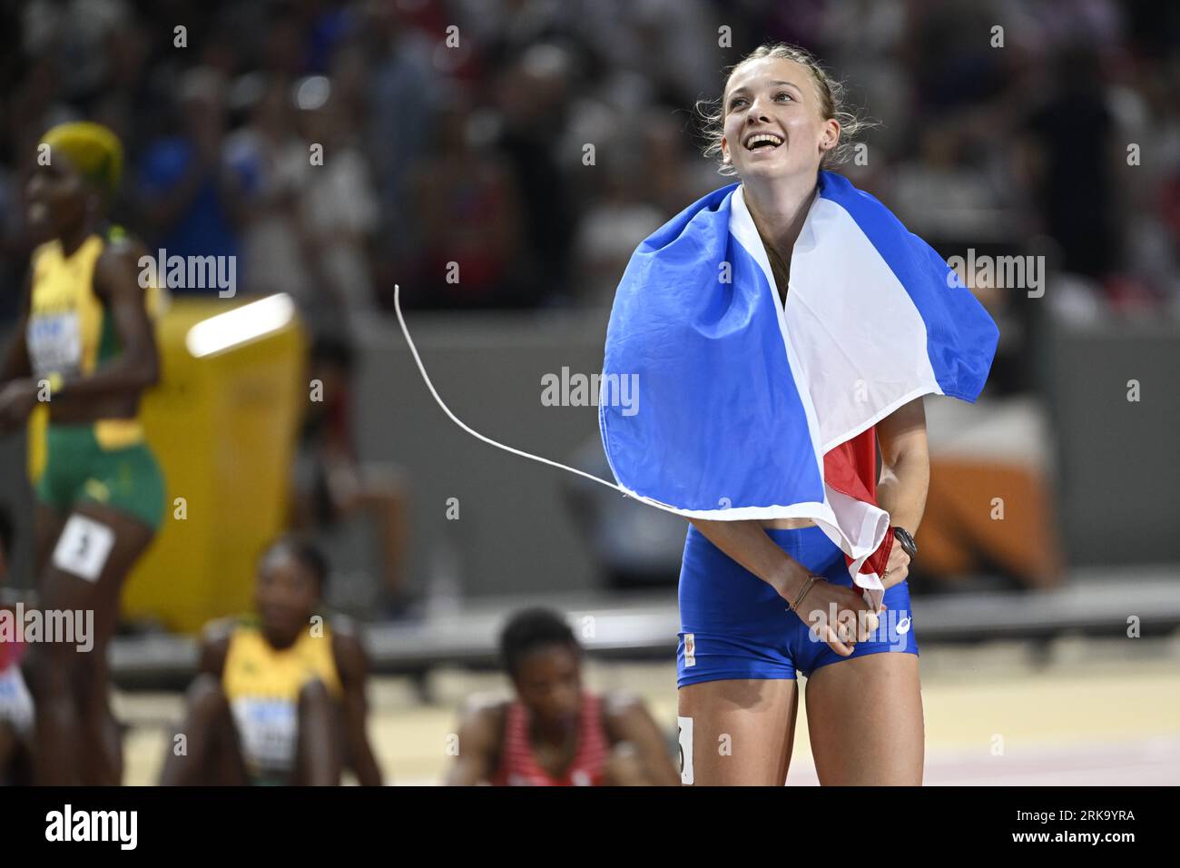 Femke Bol of the Netherlands celebrates after winning the women's 400 m ...