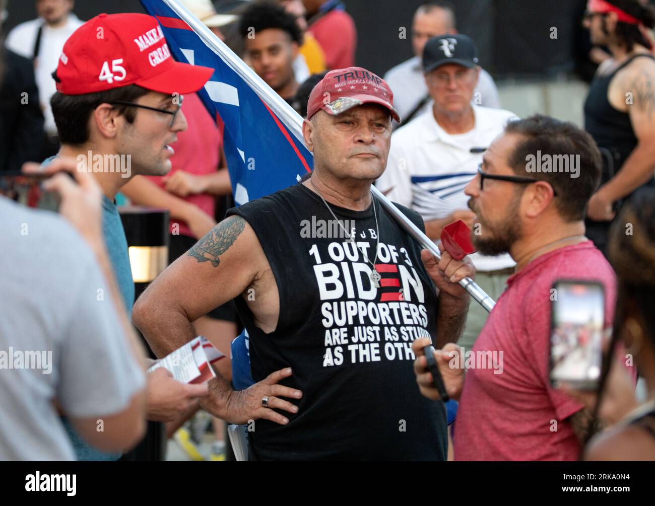 Milwaukee, Wisconsin, USA - August 23, 2023: Supporters of former ...