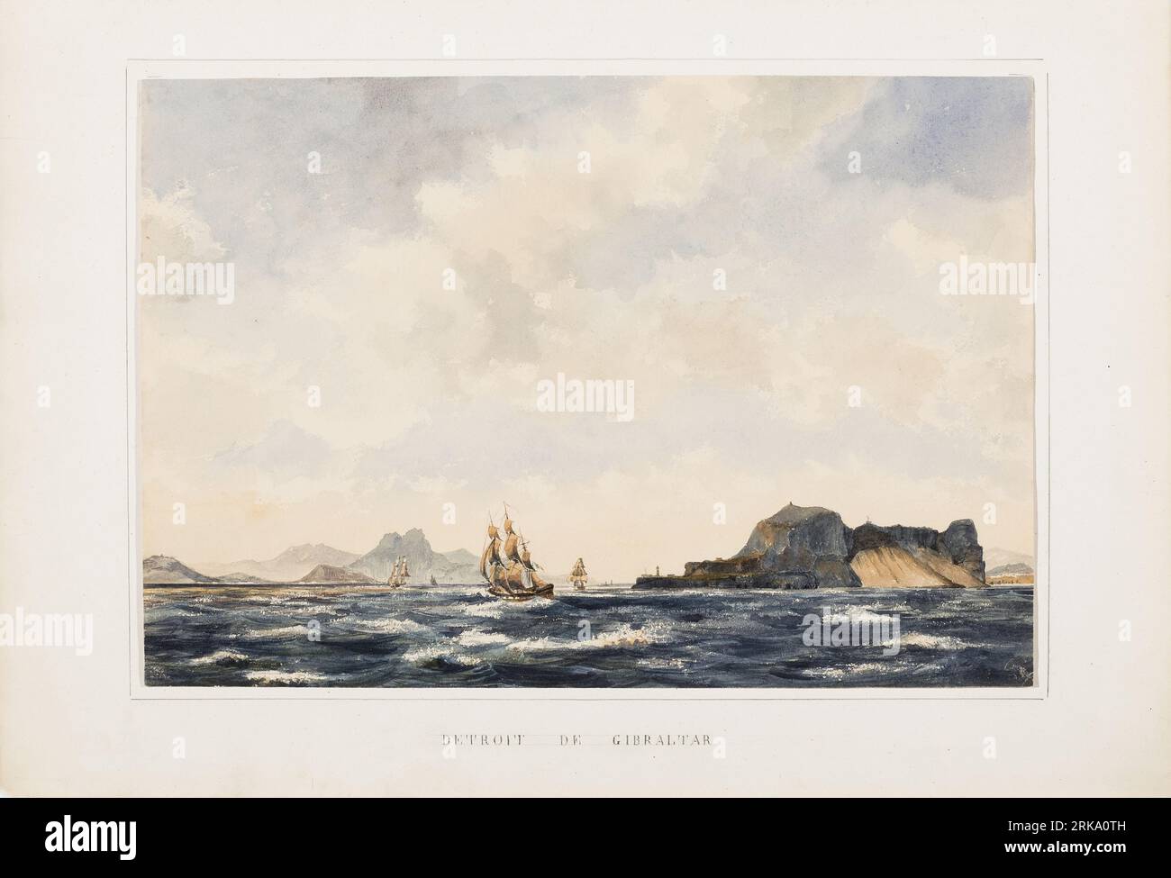 Detroit de Gibraltar 1837 by Jules Marie Vincent de Sinety Stock Photo ...