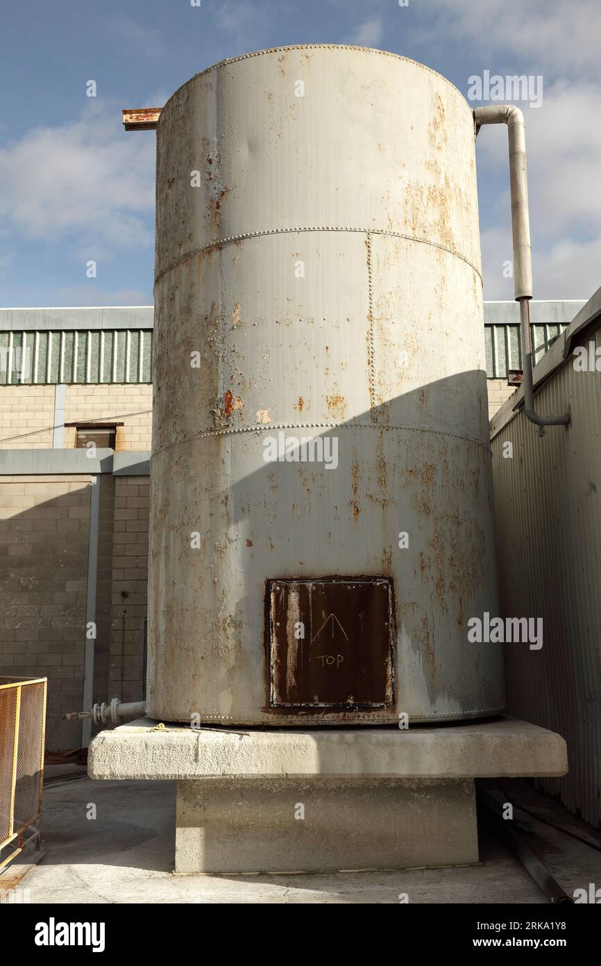 Rusty metal silo Stock Photo - Alamy