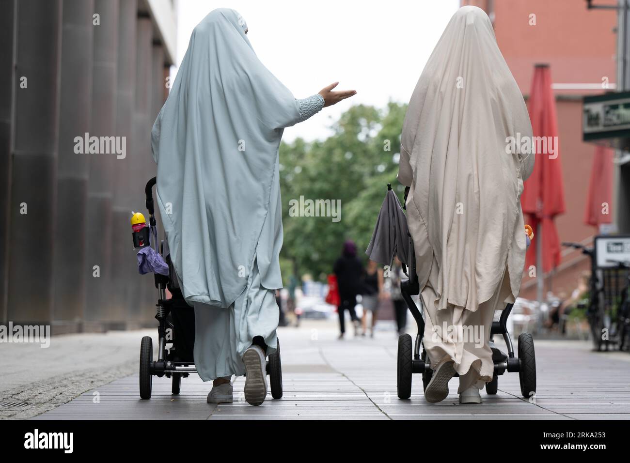 Dresden, Germany. 24th Aug, 2023. Two women wearing a full body veil ...