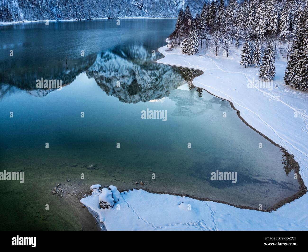 Magic and emotions of the Predil lake in a winter guise. Tarvisio. Top ...