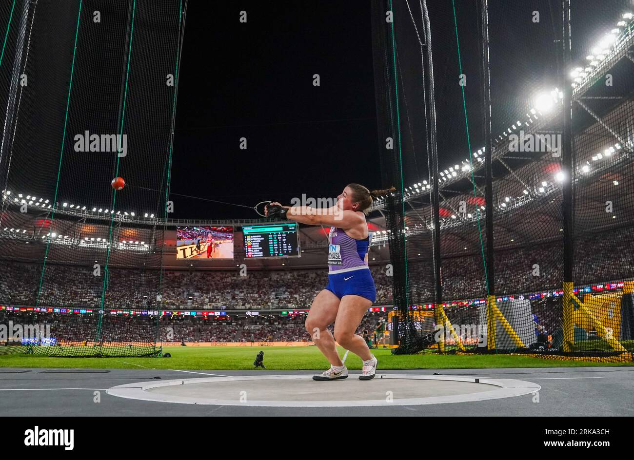 Great Britain’s Anna Purchase competes in the Hammer Throw final on day ...