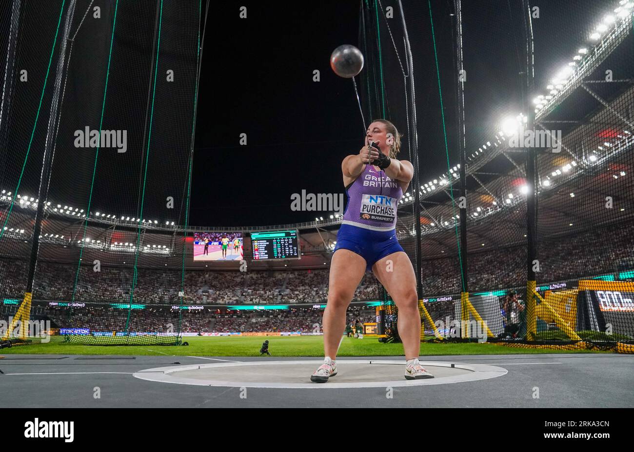 Great Britain’s Anna Purchase competes in the Hammer Throw final on day ...