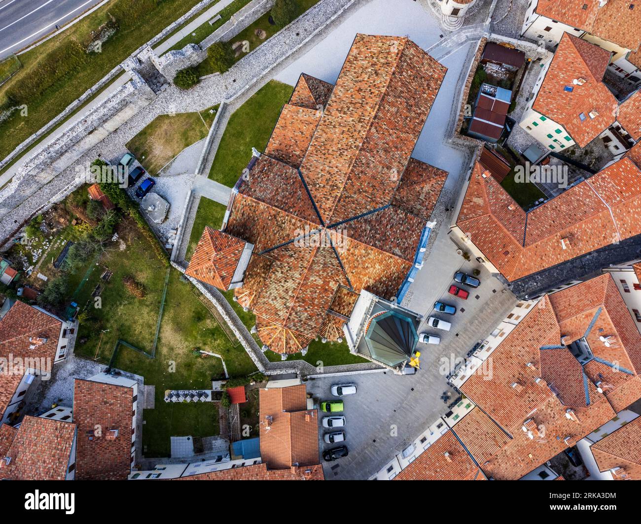 Ancient fortress city of Venzone. Friuli. Top view Stock Photo - Alamy