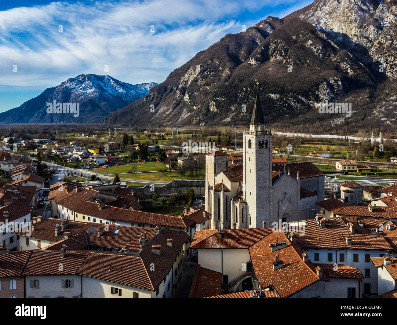 Ancient fortress city of Venzone. Friuli. Top view Stock Photo - Alamy
