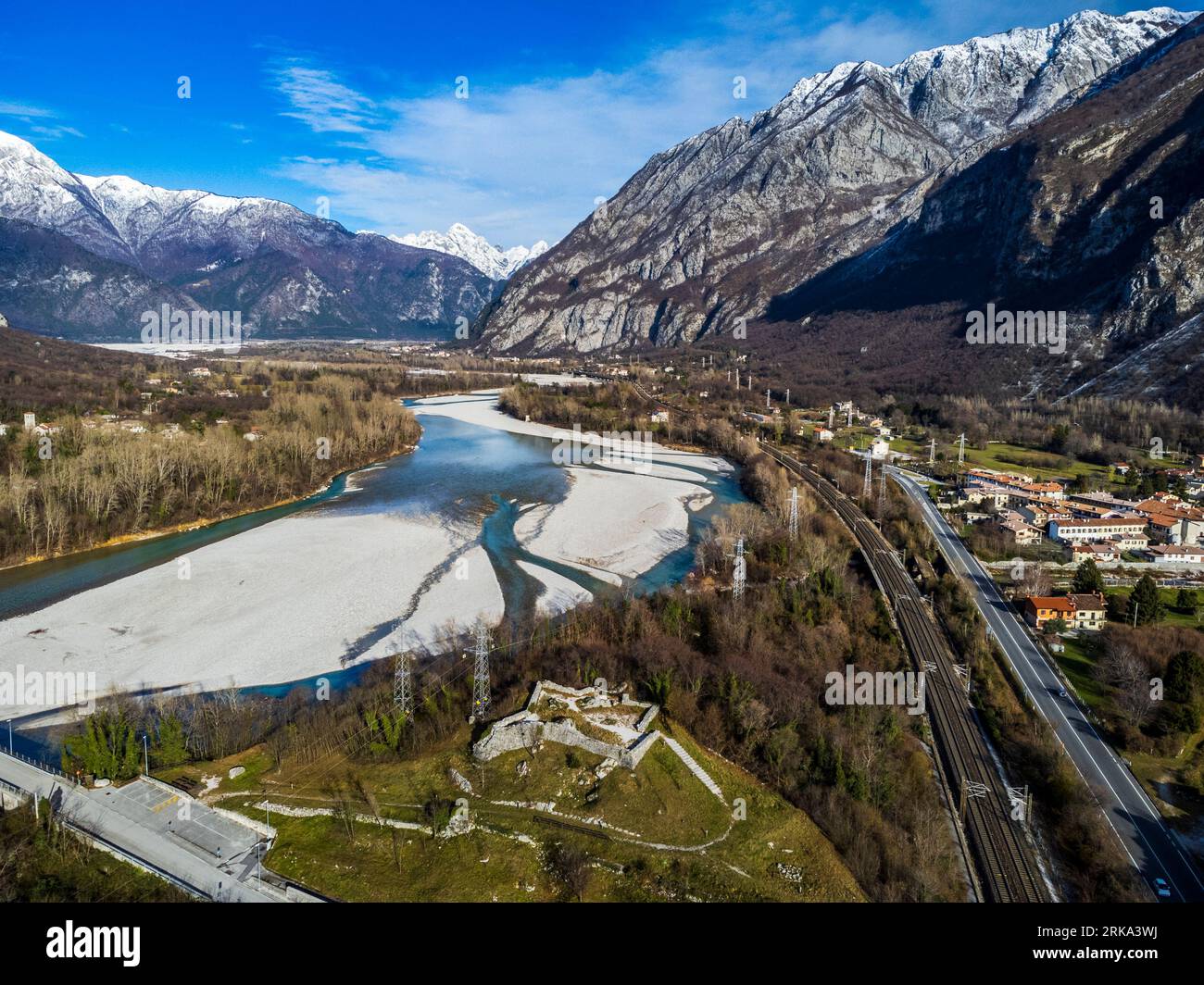 Ancient fortress city of Venzone. Friuli. Top view Stock Photo - Alamy