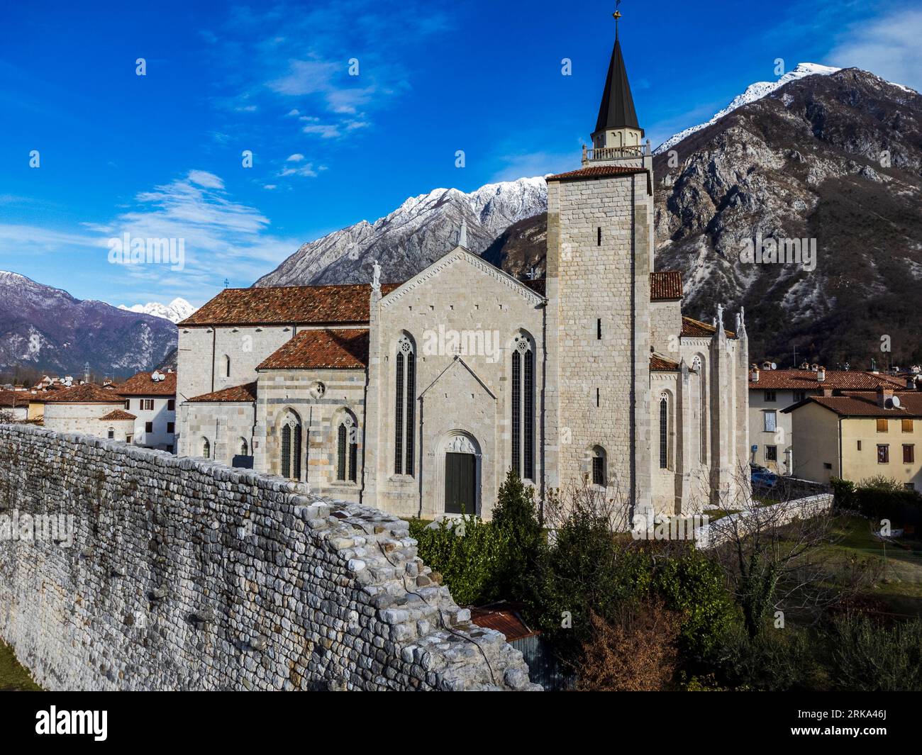 Ancient fortress city of Venzone. Friuli. Top view Stock Photo - Alamy